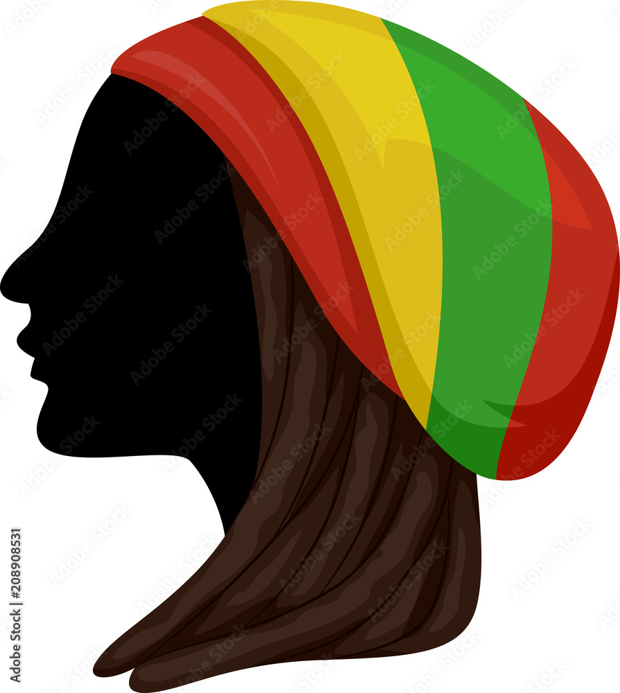 Silhouette Subculture Rastafarian Illustration Stock Vector | Adobe Stock
