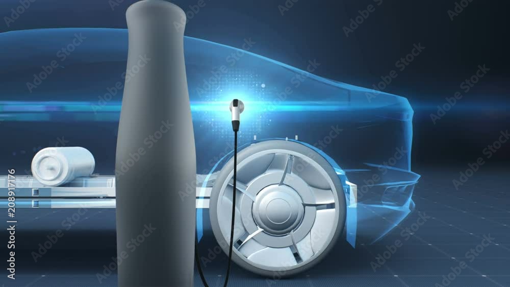 Electronic, hydrogen, lithium ion battery echo car. Charging car ...