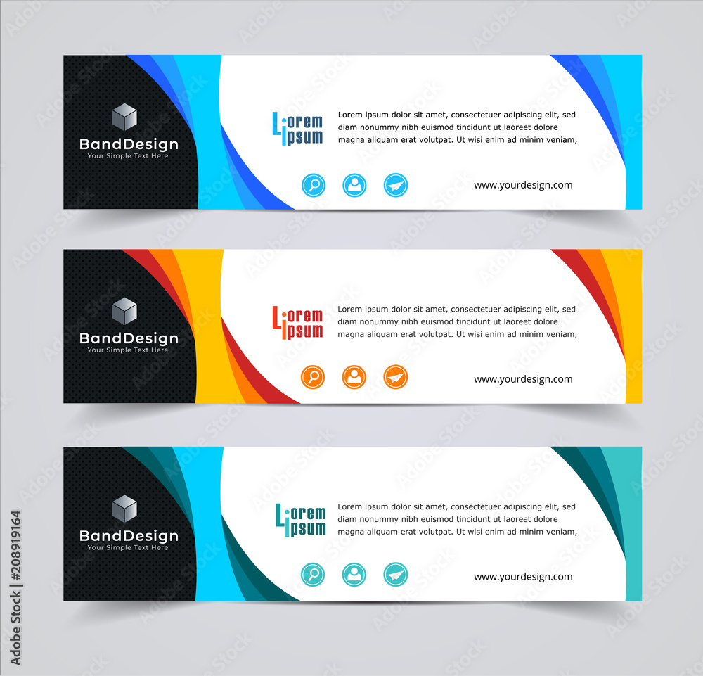 Abstract Header Banner design Vector Background for cover page website ...