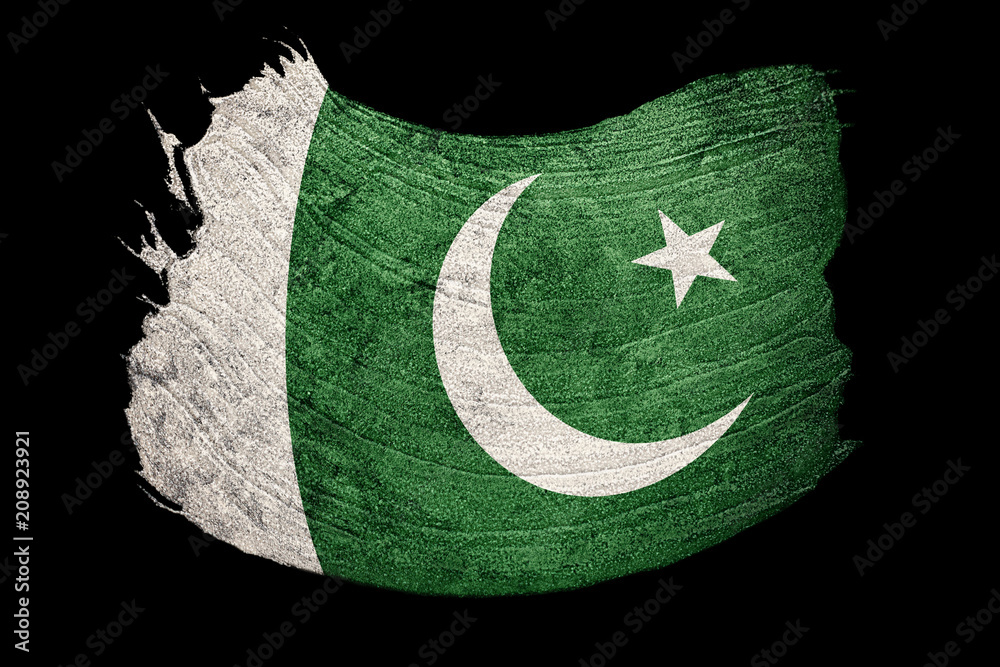Grunge Pakistan flag. Pakistan flag with grunge texture. Brush stroke ...