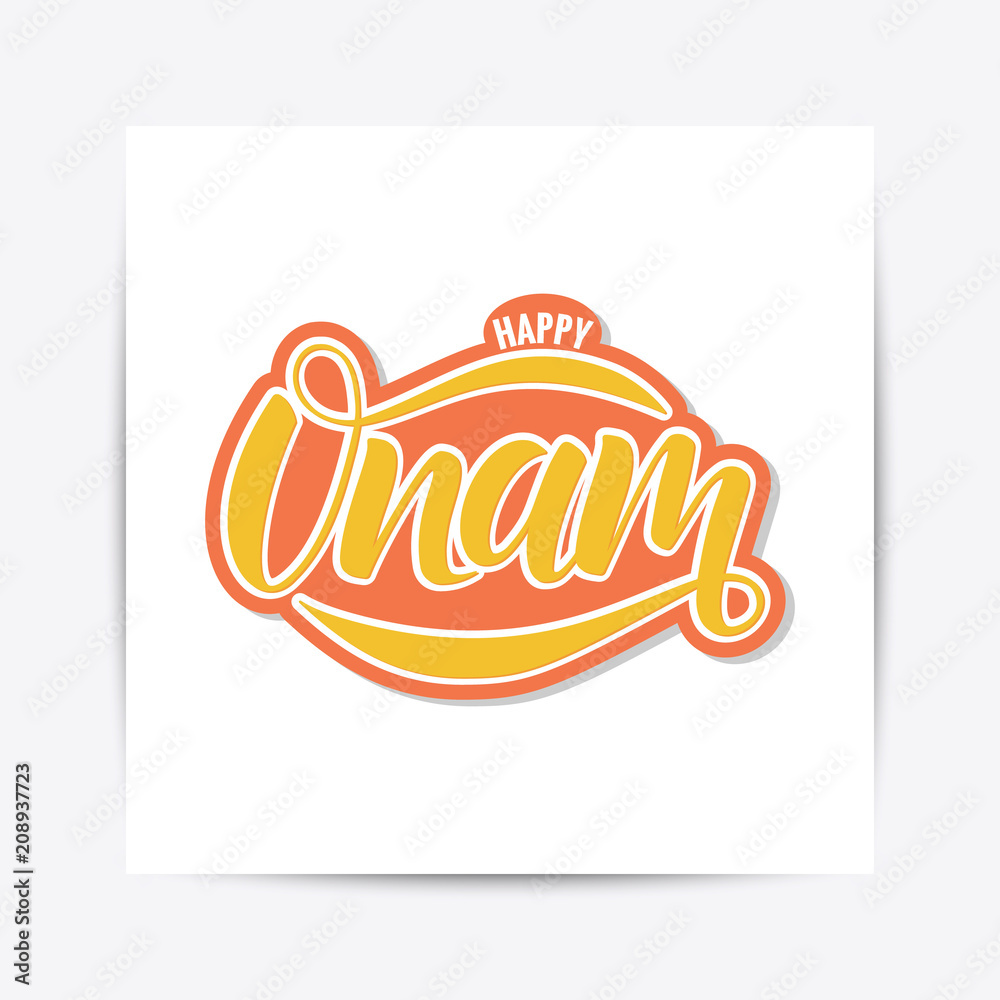 Happy Onam festival typography lettering Stock Vector | Adobe Stock