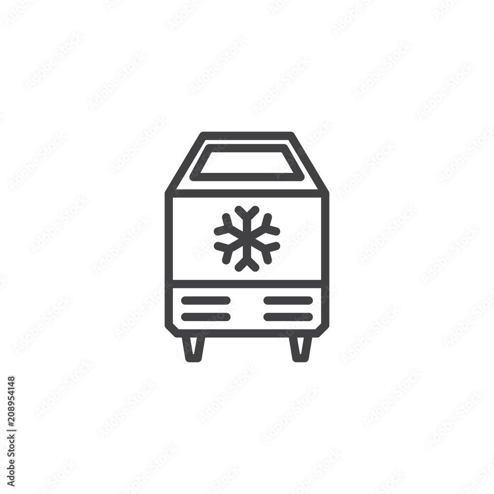Ice cream freezer outline icon. linear style sign for mobile concept ...