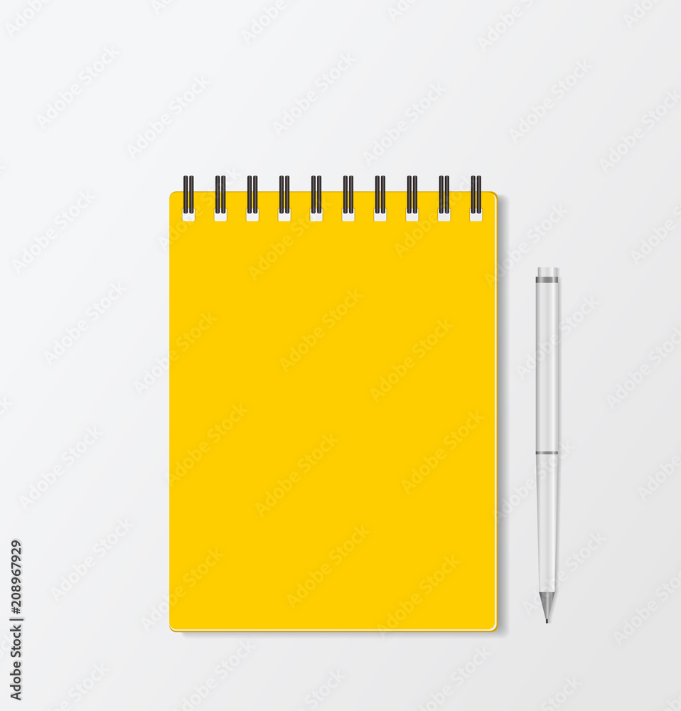 yellow layout notebook background design book cover template, mockup ...