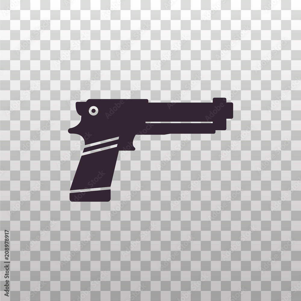 Gaming light gun controller - black silhouette icon on isolated ...