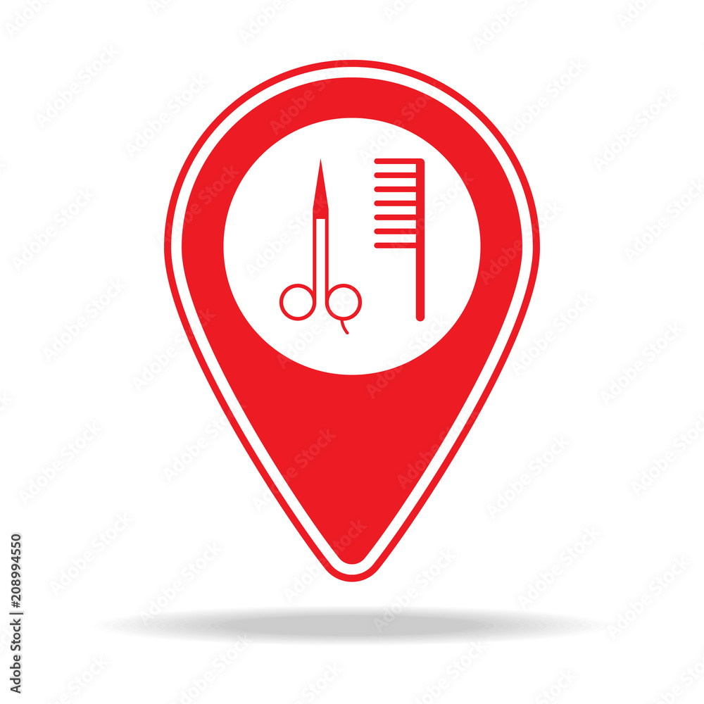 beauty salon map pin icon. Element of warning navigation pin icon for ...