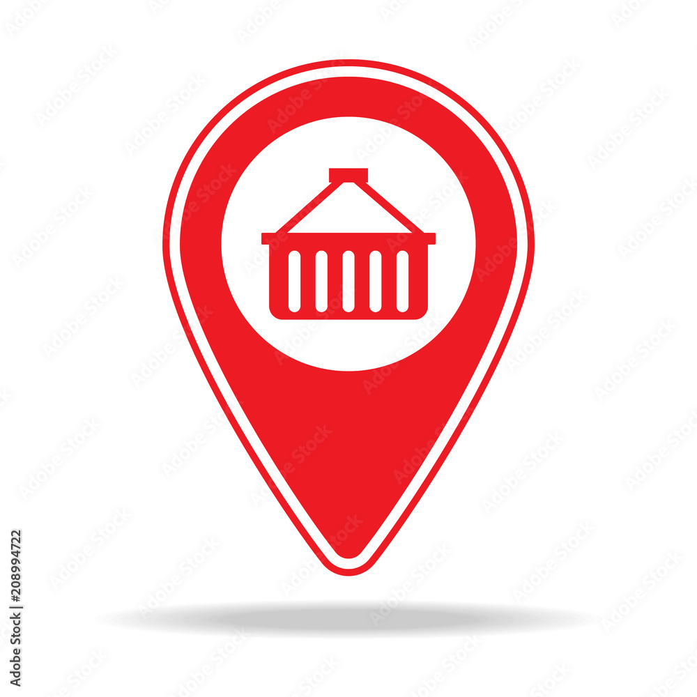 convenience store map pin icon. Element of warning navigation pin icon ...