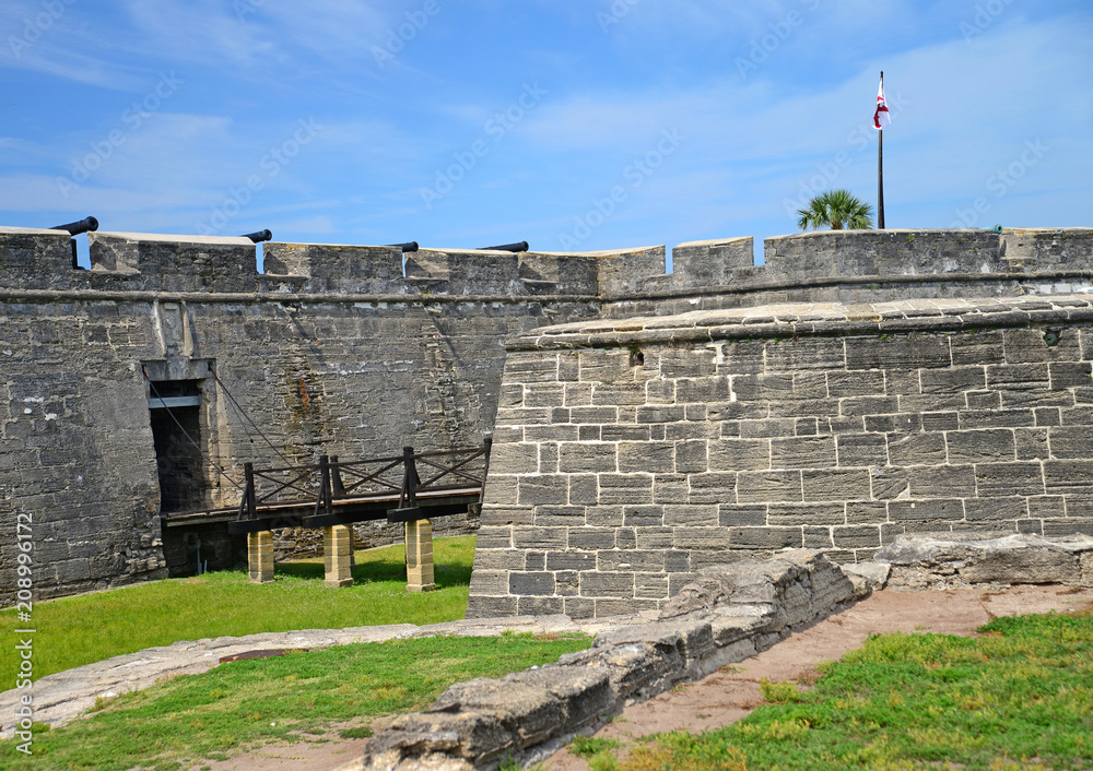 Castillo de San Marcos The fort entrance stood protected by a ...