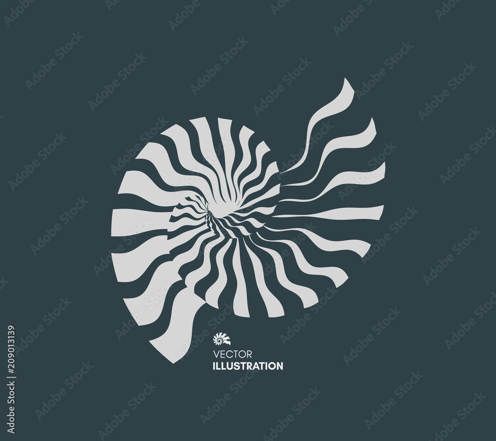 Nautilus shell. Abstract design element. 3D vector illustration. Stock ...