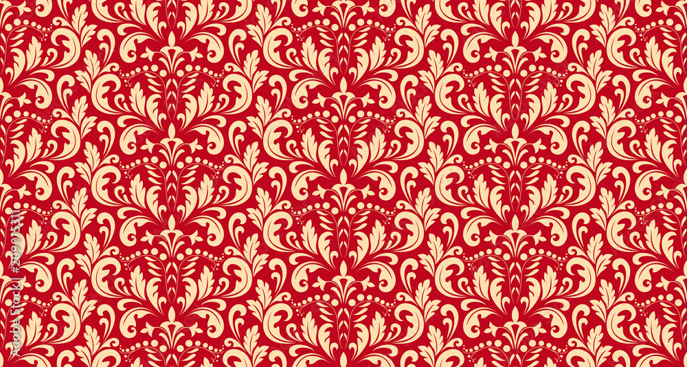 Vintage Red Floral Pattern
