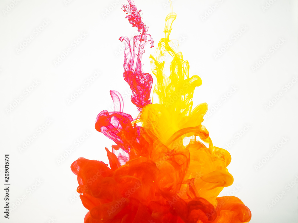 Movement of acrylic colours in water photographed while in motion ...