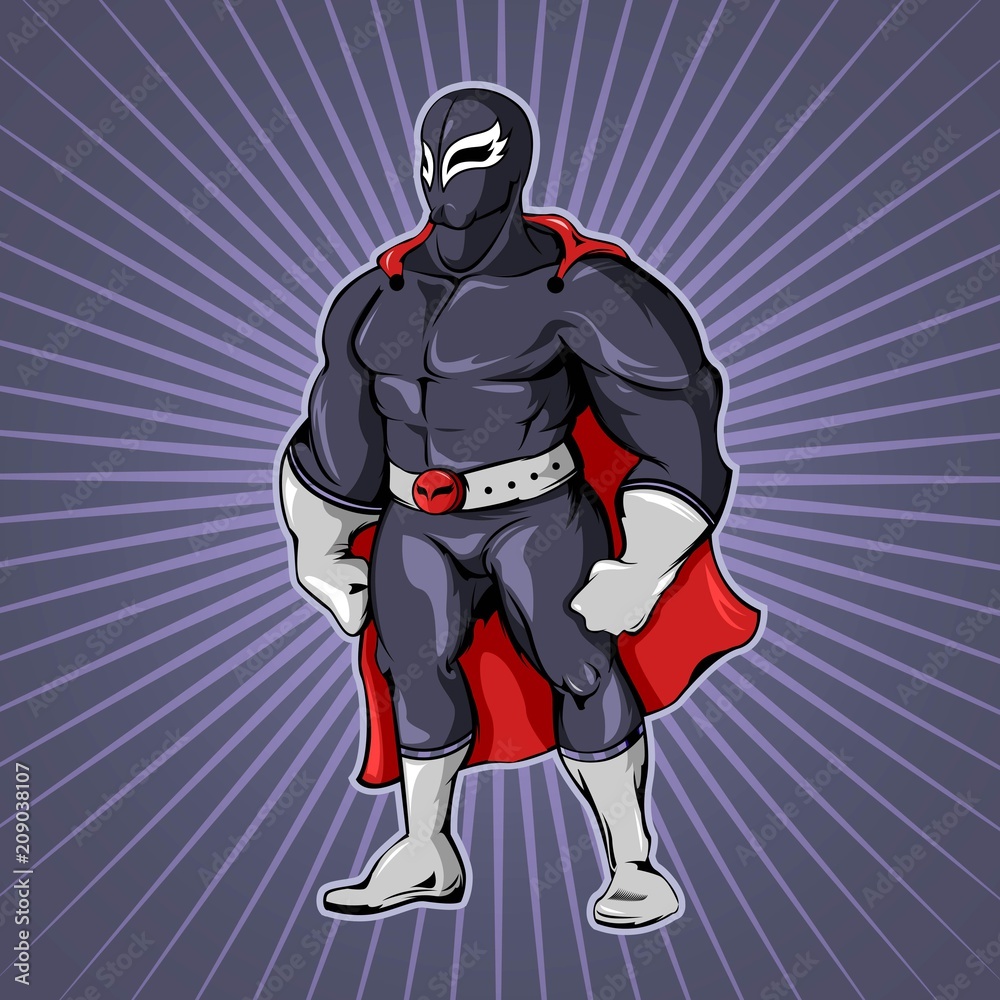 Comic Superhero Man Template Stock Vector | Adobe Stock