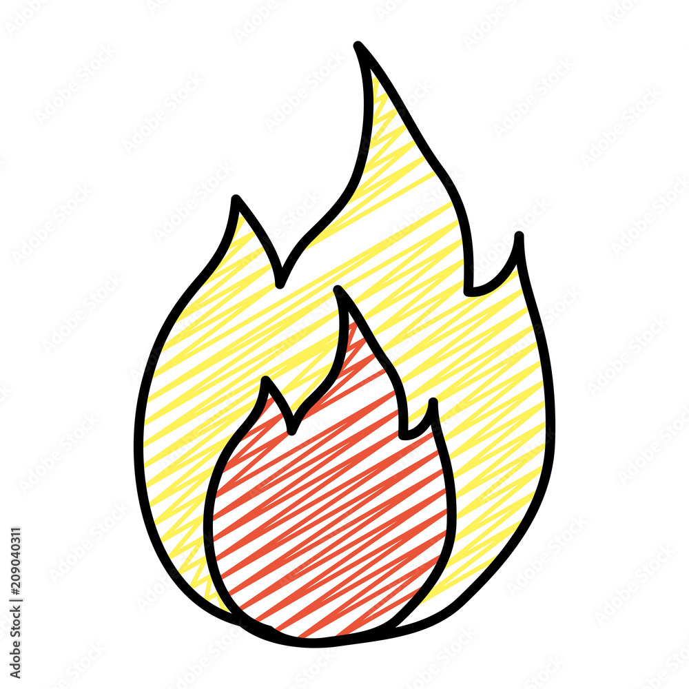 doodle hot fire danger flame design Stock Vector | Adobe Stock
