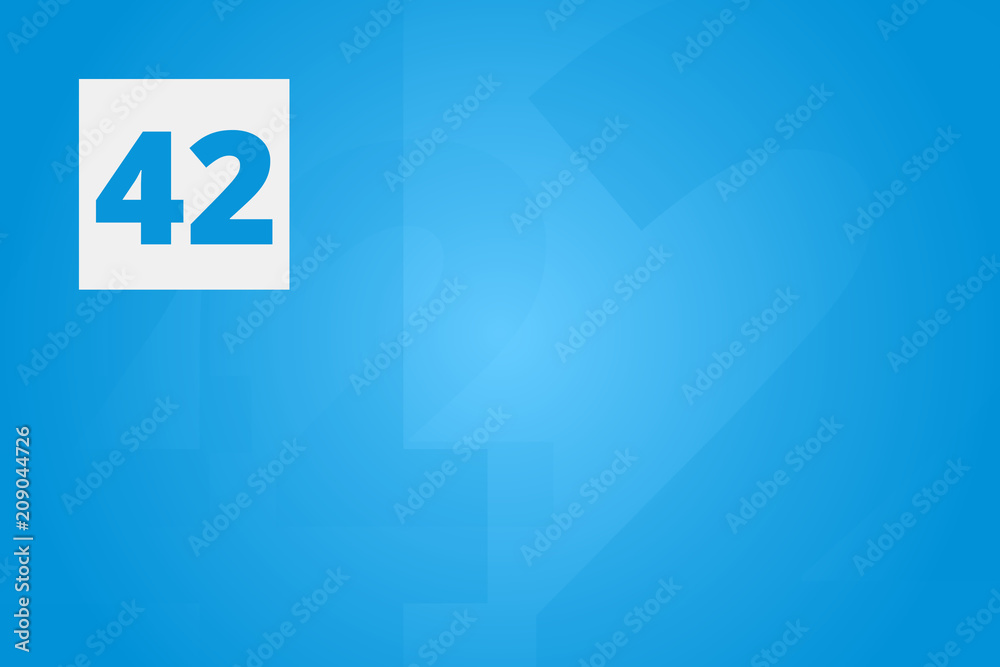 42 - Number forty-two on blue technology background for example as ...