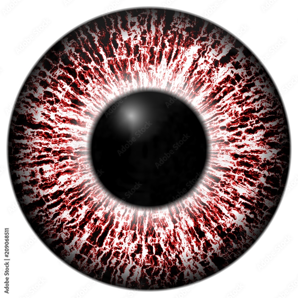 Alergic eye 3d red texture with black fringe and lines Stock ...