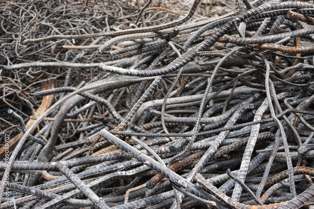 Tangled scrap steel rebar at a construction site in Hanoi Vietnam Stock ...