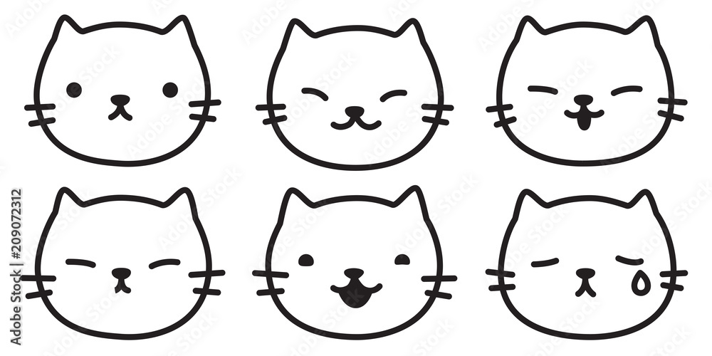cat vector kitten logo icon illustration character doodle cartoon ...