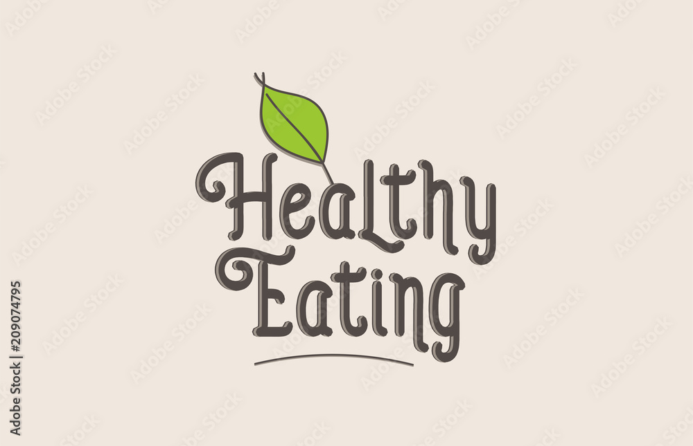 healthy eating word text typography design logo icon Stock Vector ...