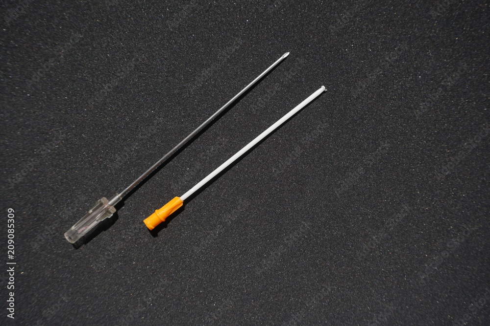 Needle decompression during pneumothorax, emergency medical help. on a ...