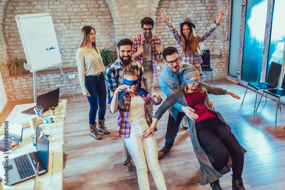 Business people making team training exercise during team building ...