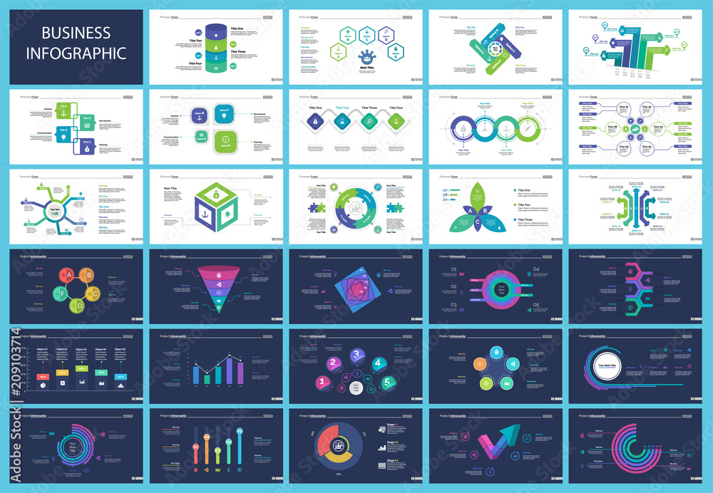 Obraz Informational chart design set for business presentation concept ...
