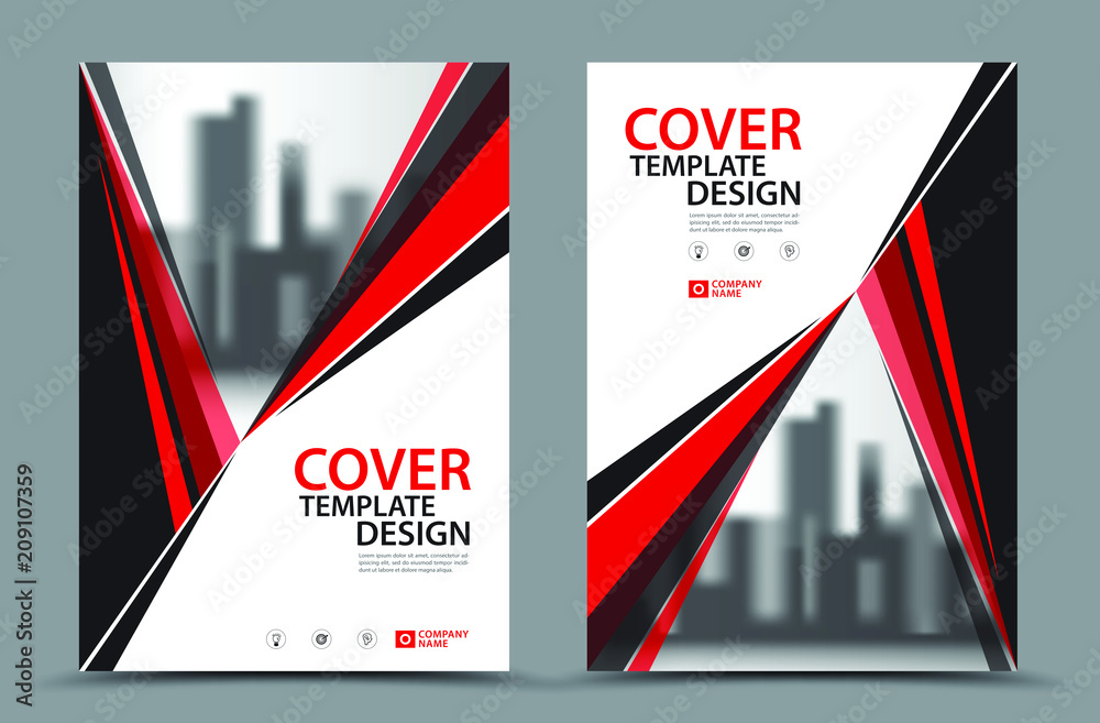 Red Cover template vector, Book Cover Design Template in A4. Brochure ...