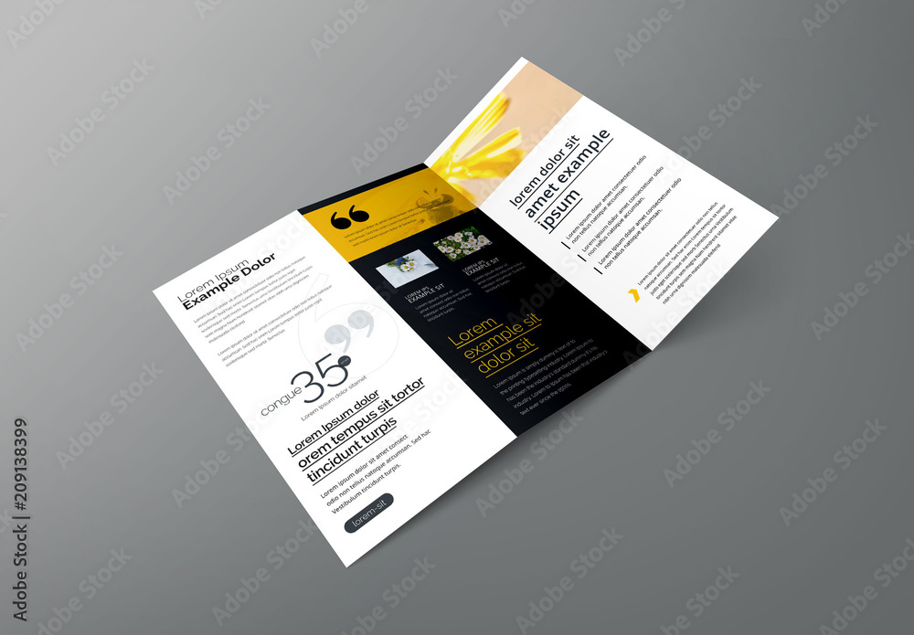 Trifold Business Brochure with Triangular Elements Stock Template ...