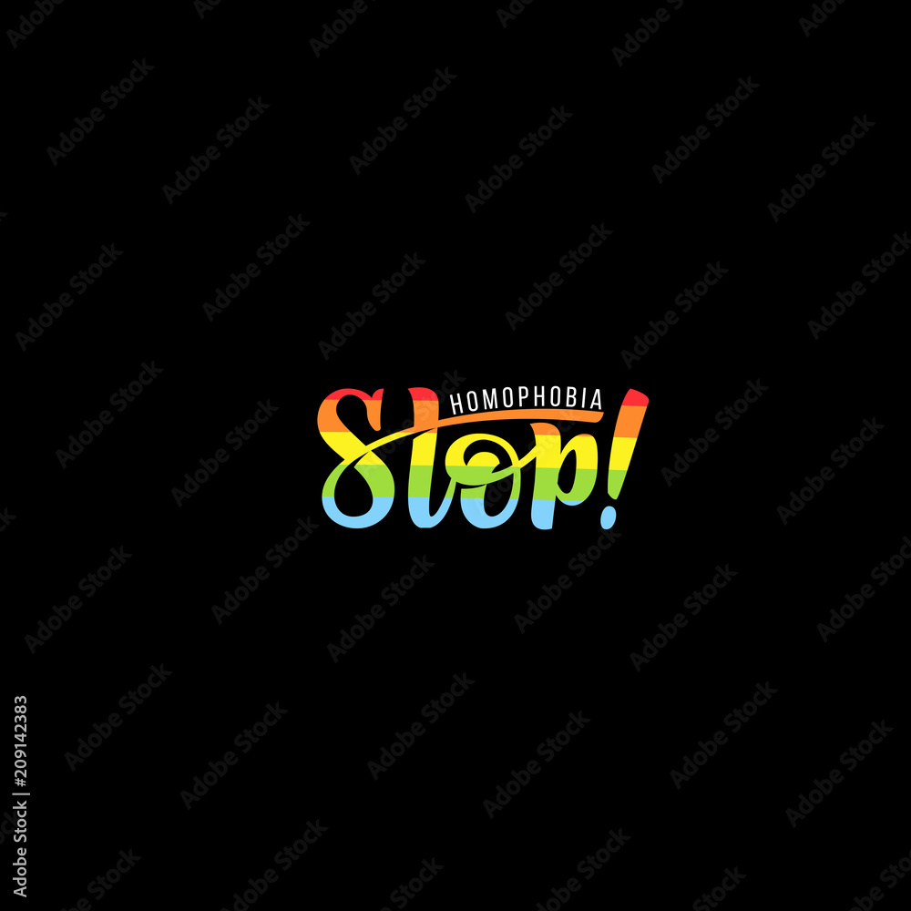 Gay Lettering. Conceptual poster with LGBT rainbow hand lettering ...