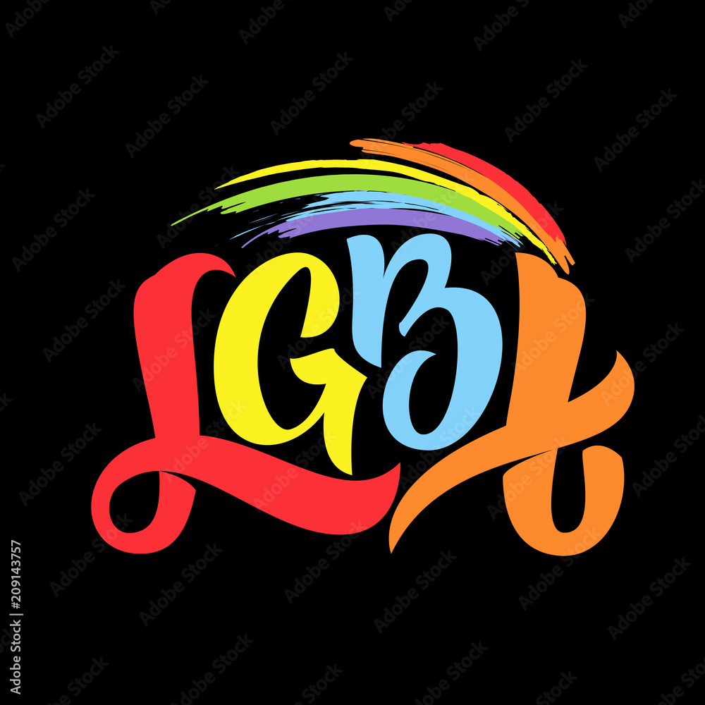 Gay Lettering. Conceptual poster with LGBT rainbow hand lettering ...