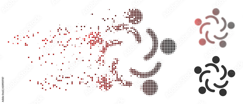 Vetor de Vector people unity icon in sparkle, dotted halftone and ...
