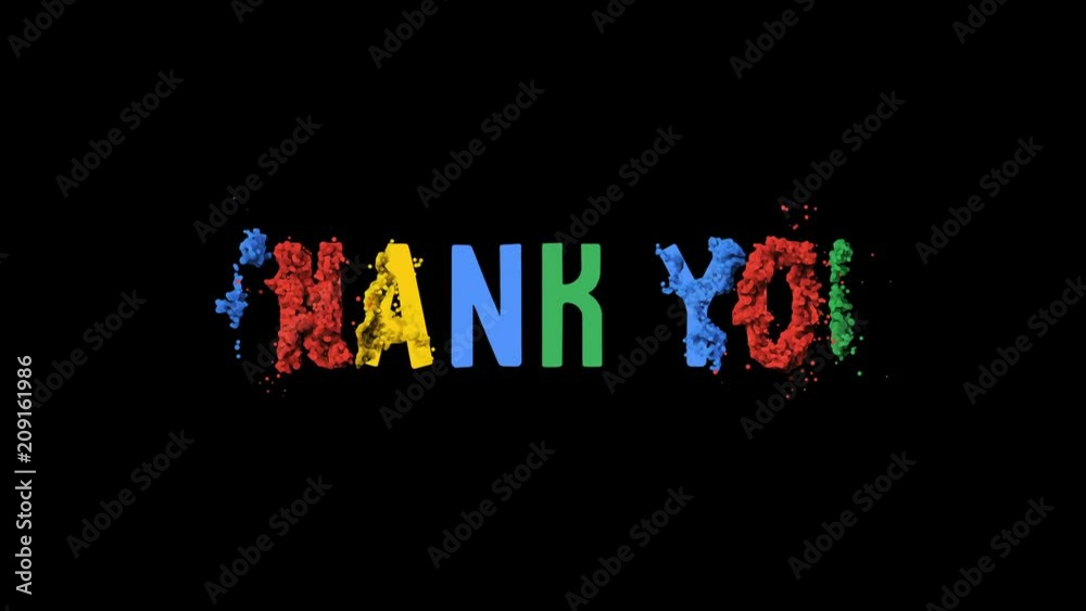 Thank you motion graphics flat animation revealer motion poster, banner ...