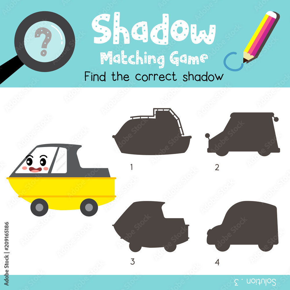 Shadow matching game of Amphibious Vehicle side view transportations ...