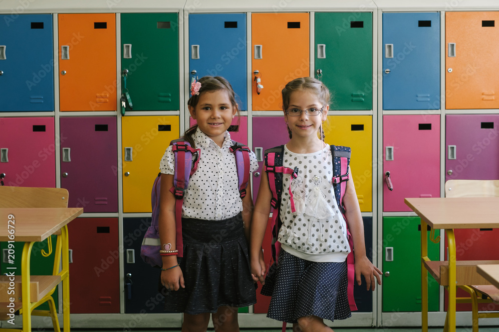 Best Friends Going To Class Together Stock Photo | Adobe Stock