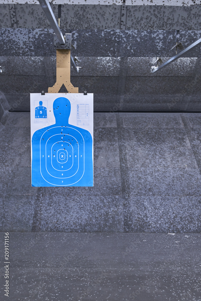 Paper shooting target at the gun range Stock Photo | Adobe Stock