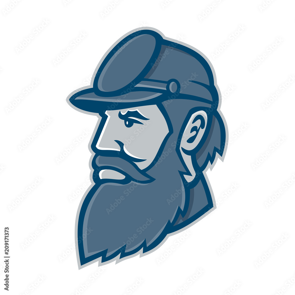 Mascot icon illustration of head of General Thomas Jonathan "Stonewall ...