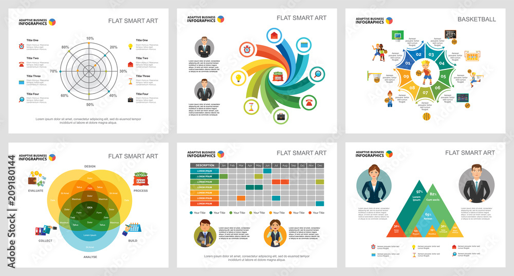 Colorful basketball or finance concept infographic charts set. Business ...