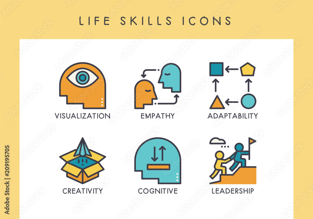 LIfe skills icons Stock Vector | Adobe Stock
