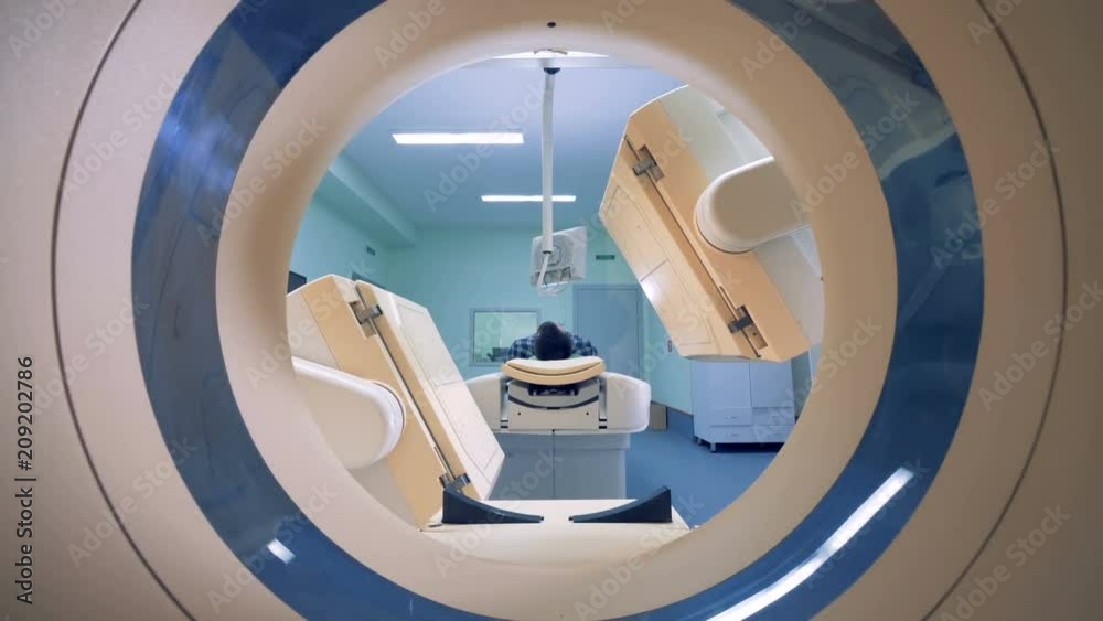 4K Tomograph, Patient on magnetic resonance imaging, medical ...
