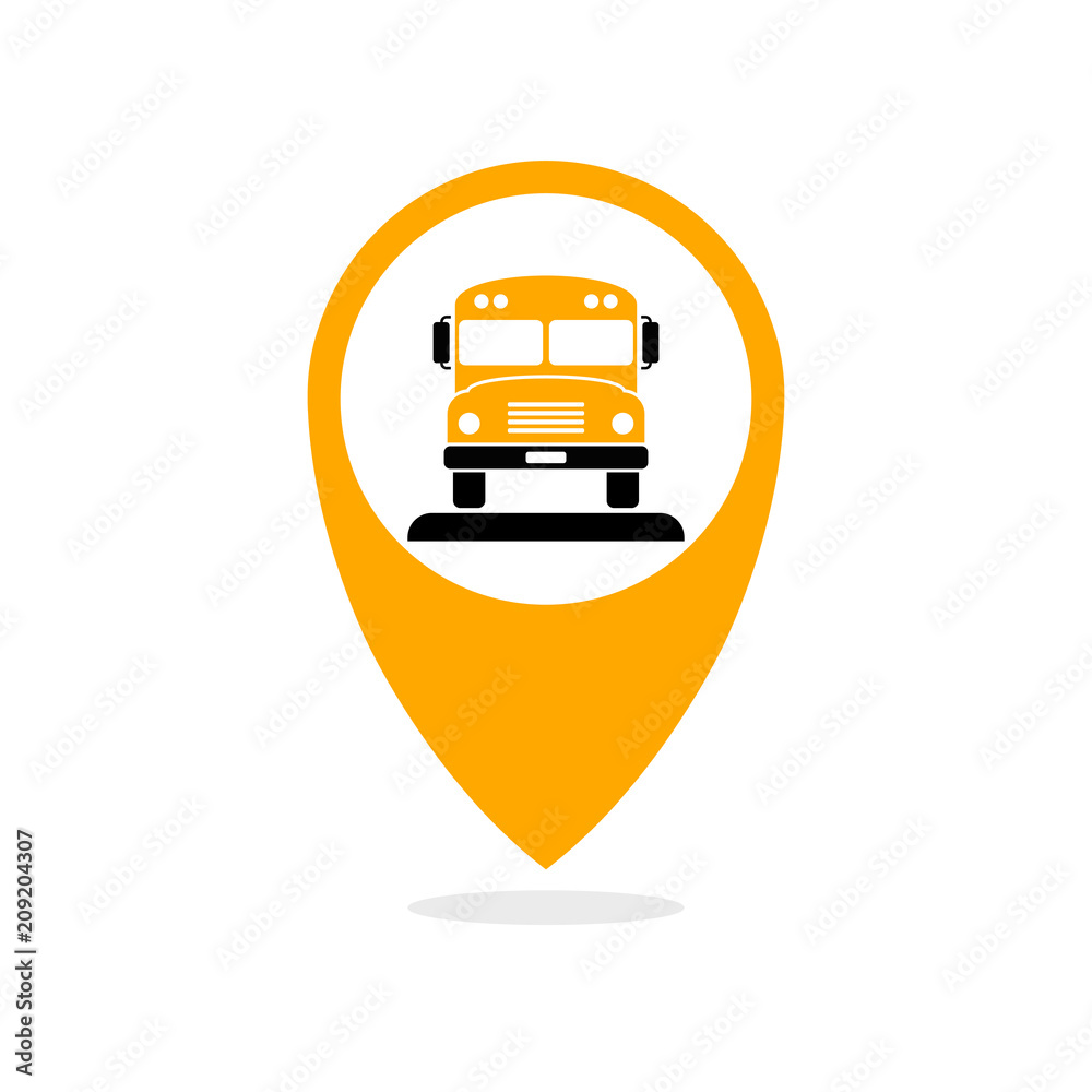 Shool bus tracking icon Stock Vector | Adobe Stock