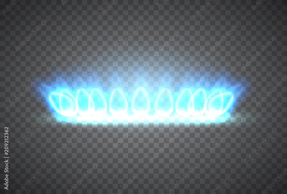 Realistic vector natural gas flame isolated on transparent background ...