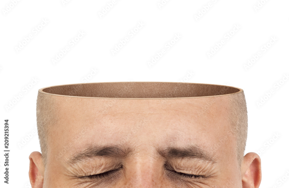 A cut of an empty head on a white background Stock Photo | Adobe Stock
