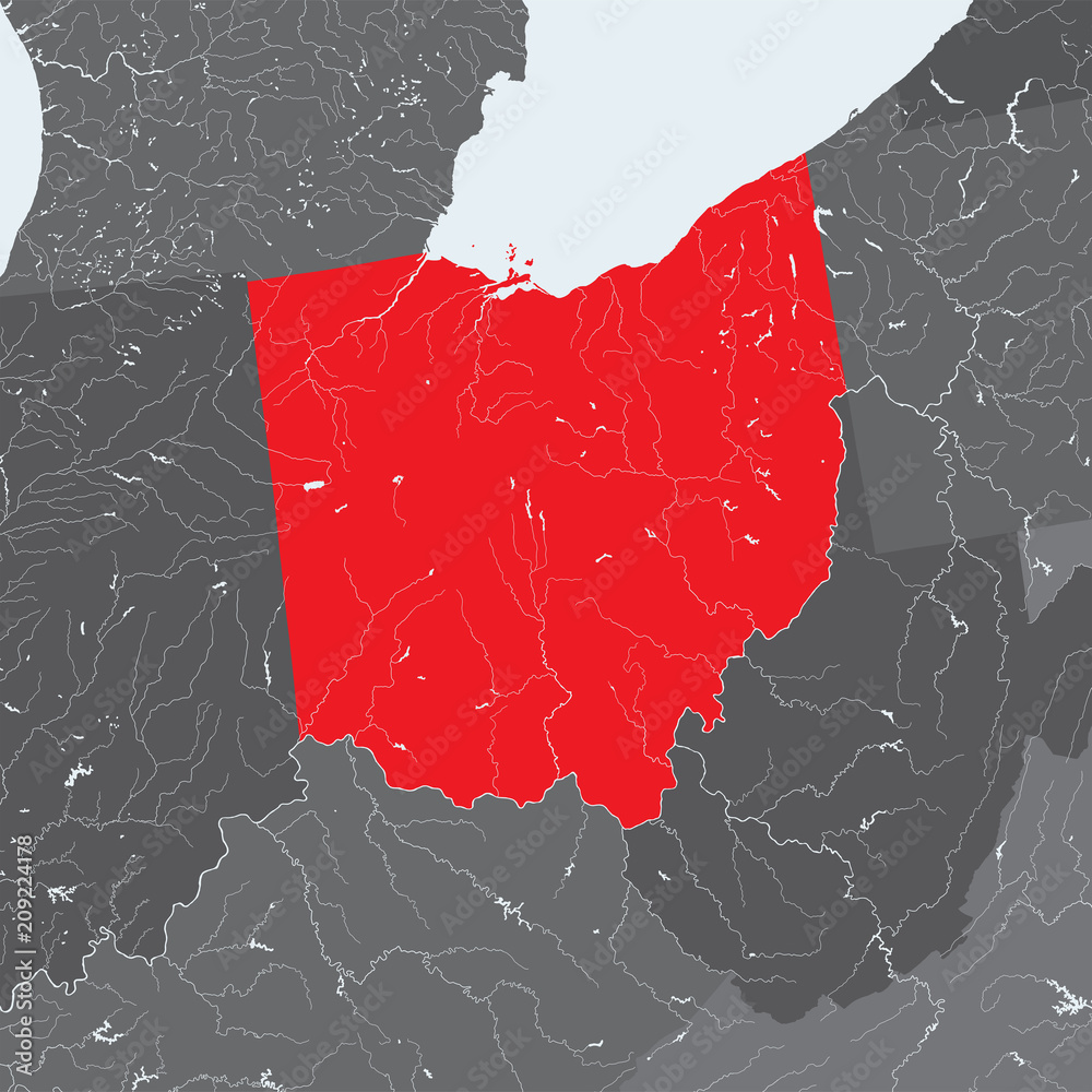 U.S. states - map of Ohio. Please look at my other images of ...