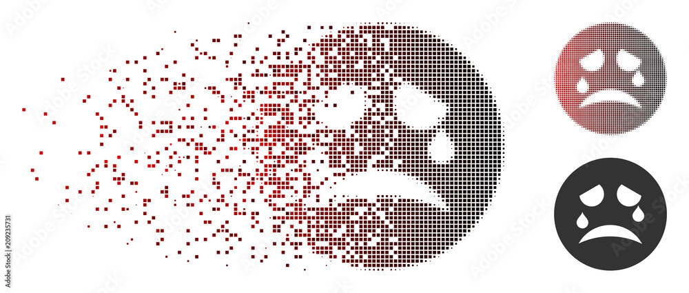 Vector tiers smiley icon in dissolved, dotted halftone and undamaged ...