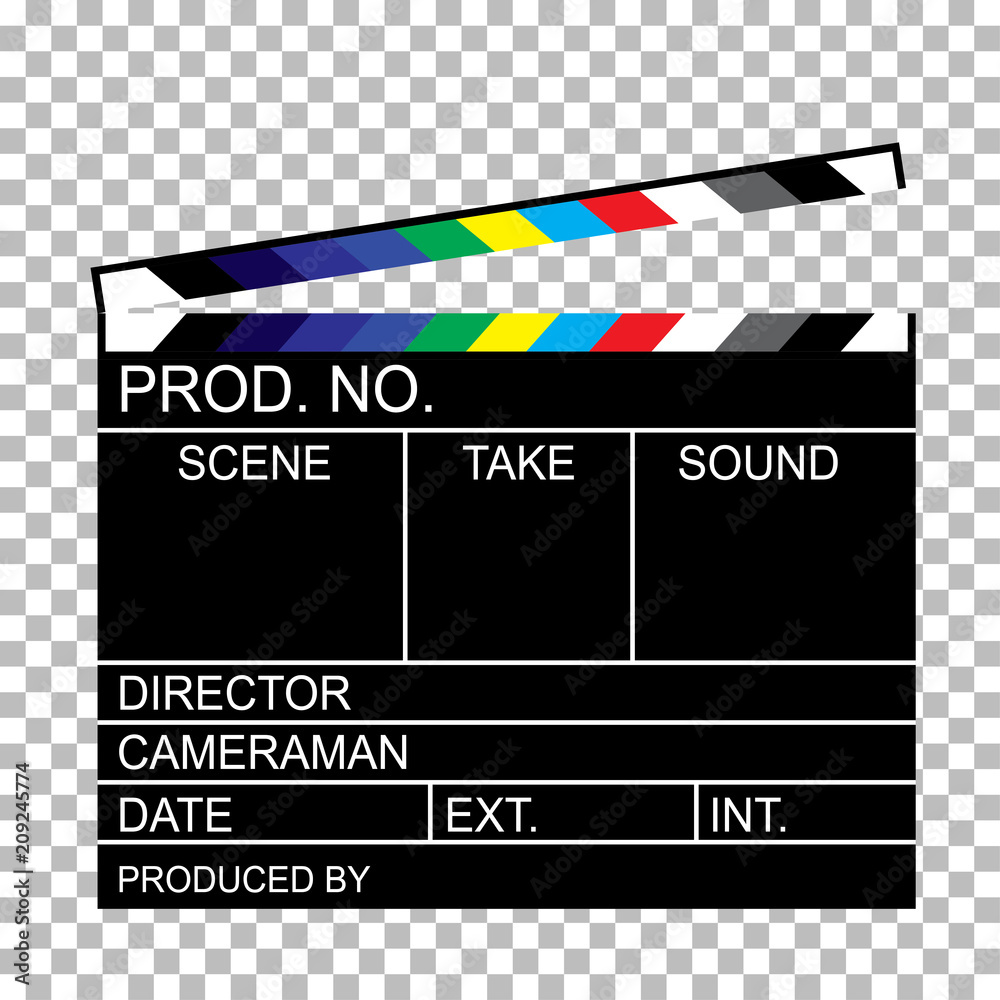 blank director clapboard on transparent background vector Stock Vector ...