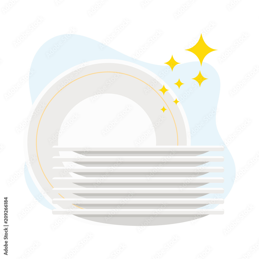 plates and sparkle isolated on white background. Vector illustration ...