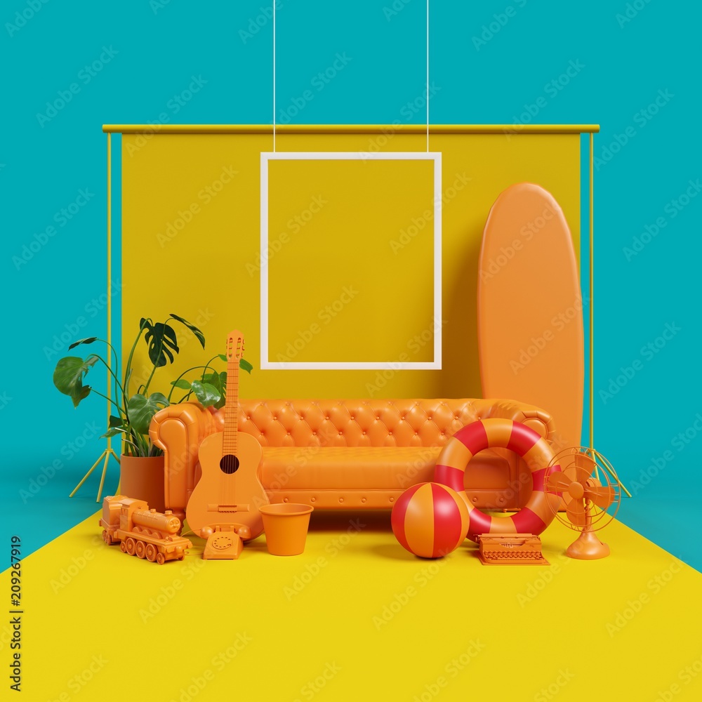 Summer Set Design Theme with Yellow and Orange Monochromatic Color ...