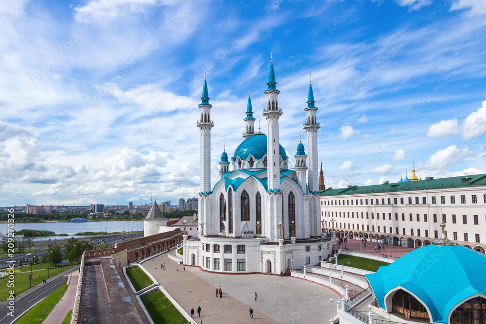 Kul Sharif mosque in Kazan Kremlin. One of the largest mosques in ...