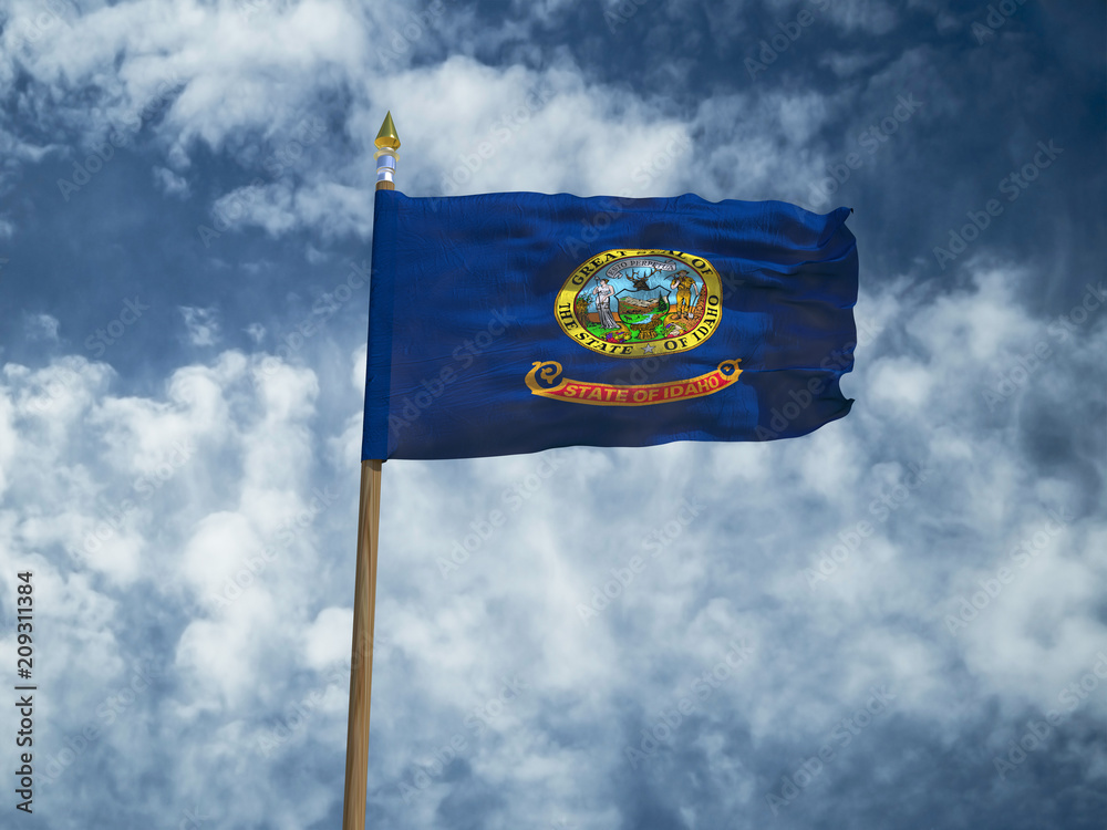 Idaho flag USA flag Silk waving flag made transparent fabric of Idaho ...