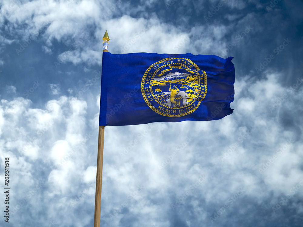 Nebraska flag USA flag Silk waving flag made transparent fabric of ...
