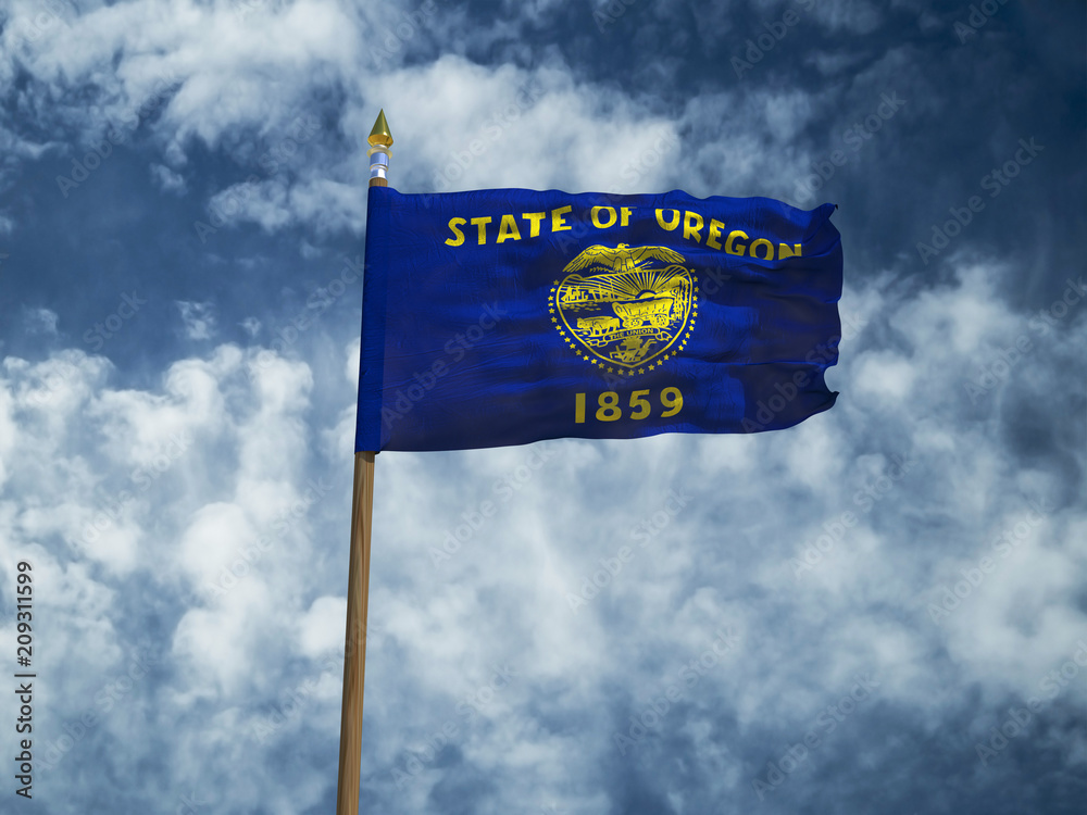 Oregon flag USA flag Silk waving flag made transparent fabric of Oregon ...