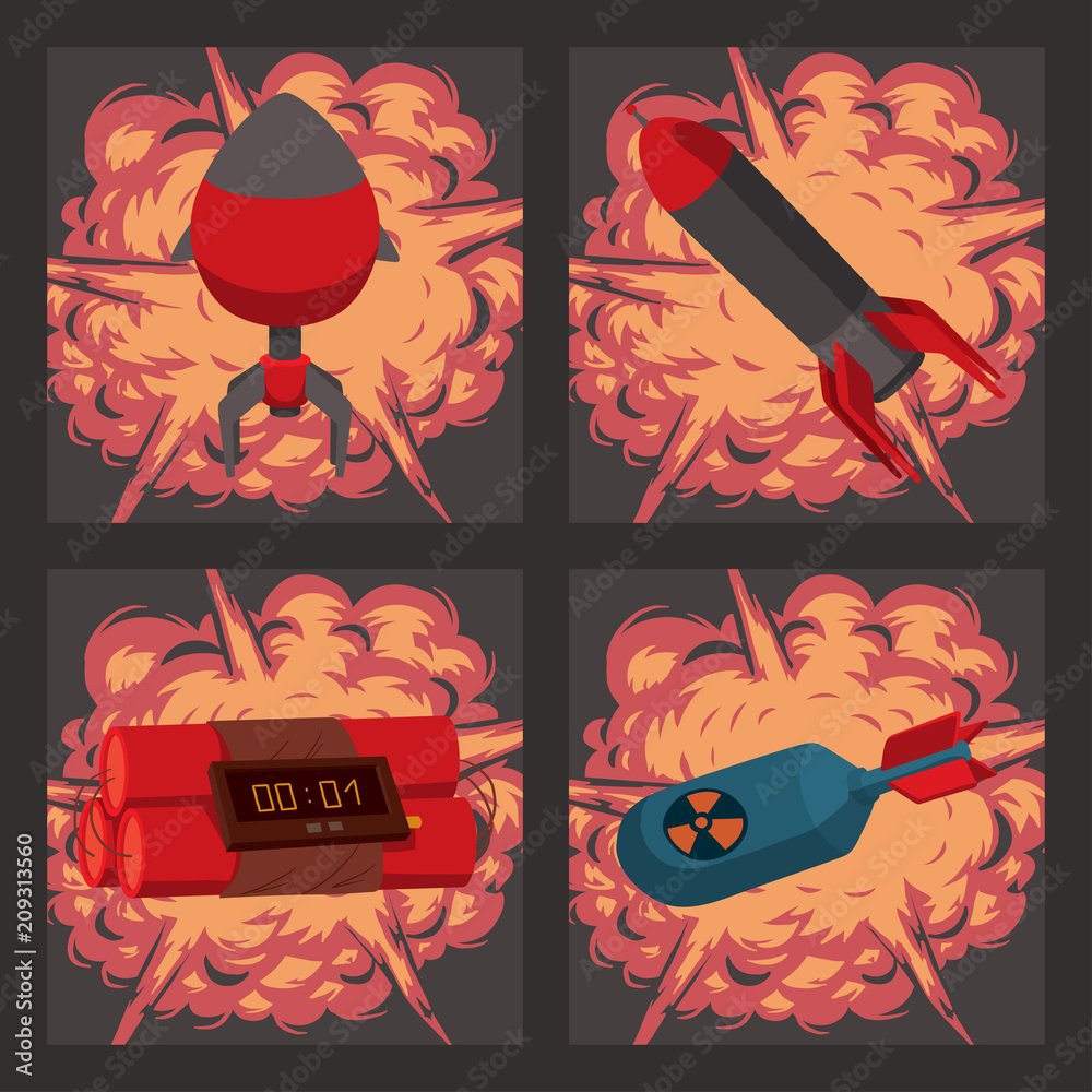 Bomb dynamite fuse vector illustration grenade attack power ball ...